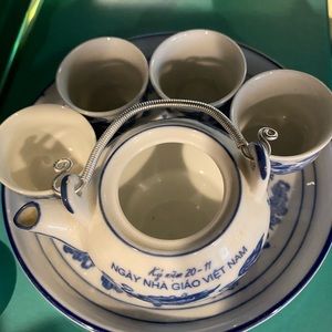 Other | Miniature Vietnamese Tea Set From Vietnam With Blue Dragon Art ...
